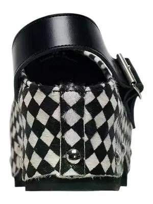 COMME DES GARÇONS TAO Check-print Studded Clogs - Black