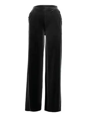 Emporio Armani Velvet Wide Leg Trousers - Black