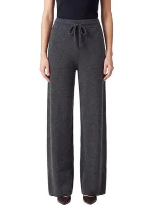 Max Mara Cashmere Wide-leg Knit Trousers - Grey 1