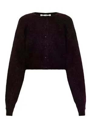 GESTUZ Gestuz Button-Up Cropped Cardigan Red