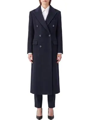 Tagliatore Double-breasted Long Coat - Blue