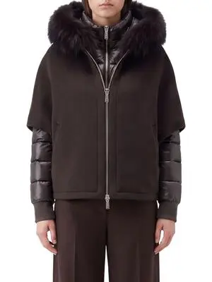 MOORER Moorer Down And Fur Hooded Cape