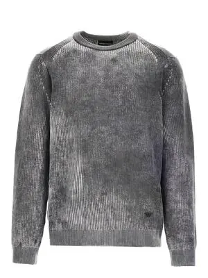 Emporio Armani Ribbed-knit Crew-neck Sweater - Grey