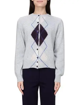 Liviana Conti Argyle Pattern Wool Blend Crewneck Cardigan - Multicolor