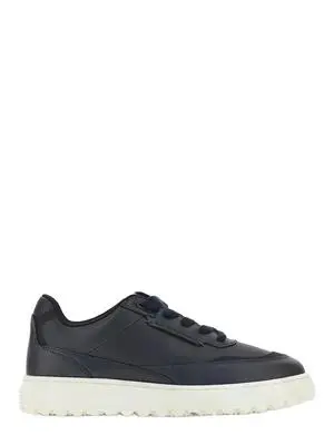 Emporio Armani Panelled Logo Plaque Sneakers - Blue