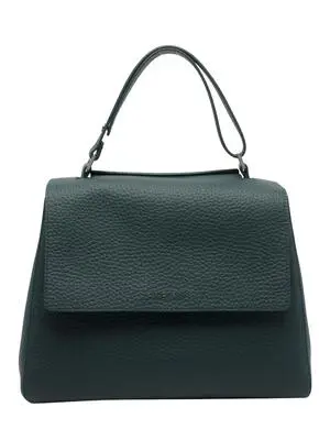 Orciani Textured Leather Shoulder Bag - Green