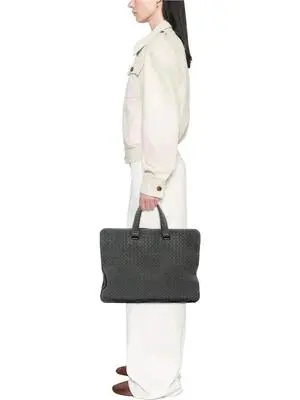 Bottega Veneta Bottega Veneta Nappa Intrecciato Business Bag Grey