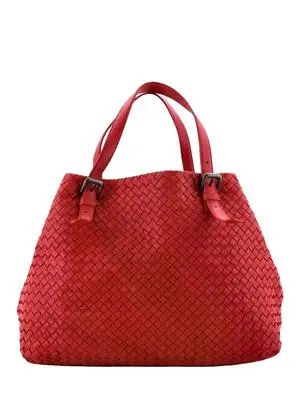 Bottega Veneta Large Intrecciato Nappa Tote Bag - Red