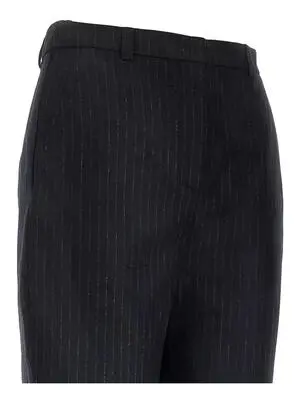 Emporio Armani Tailored Pinstripe Trousers - Black