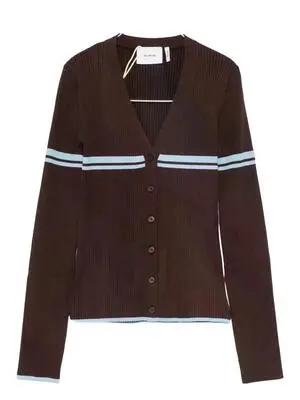 Axel Arigato Fleur Ribbed Stripe Detail Cardigan - Brown