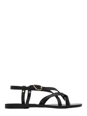 ANCIENT GREEK SANDALS Ancient Greek Sandals Semele Flat Sandals Black