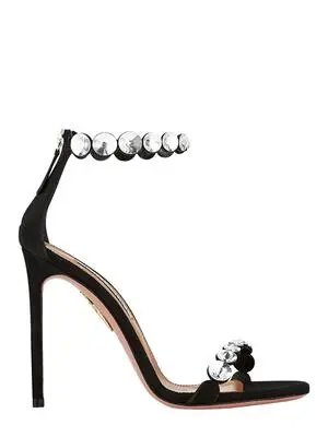 AQUAZZURA Maxi Tequila 110mm Crystal-embellished Sandals - Black