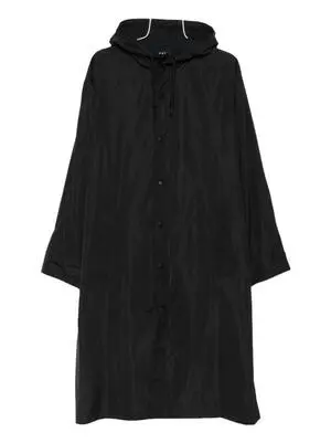 A.P.C. A.P.C. Long-Sleeved Hooded Coat With Rear Logo Print