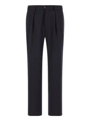 Incotex Straight-leg Pleated Trousers - Blue