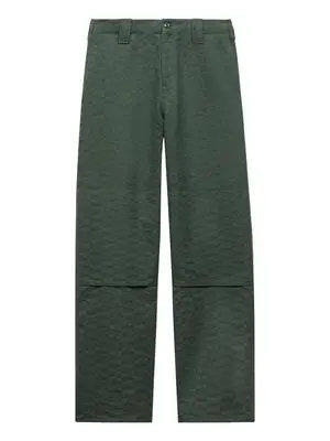 Kenzo Kenzogram' Double Knee Chino In Cotton - Deep Khaki