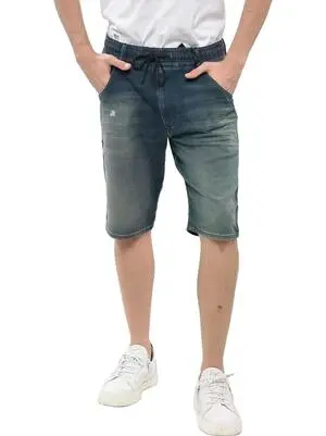 DIESEL® Denim Distressed Elasticated Waistband Shorts - Blue