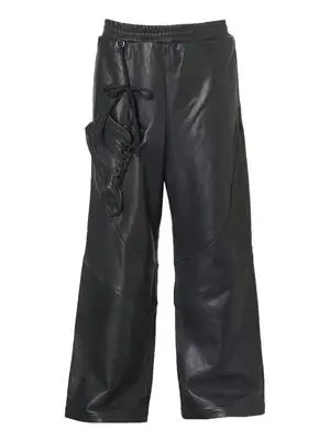 DOUBLET Sheepskin Leather Trousers - Black