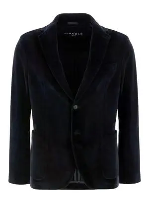 CIRCOLO 1901 Velvet Single-breasted Blazer - Blue