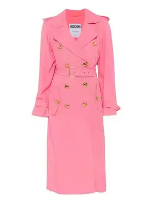 MOSCHINO Moschino 2000s Heart-Button Belted Overcoat