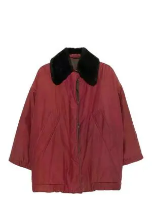 ROMEO GIGLI Faux-fur Collar Coat - Red