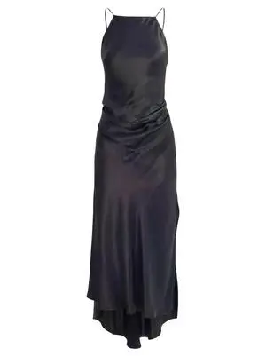 IRINA SCHROTTER Leyla Asymmetric Halterneck Midi Dress - Black