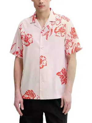 Oakley Hibiscus Breeze Floral-print Short-sleeve Shirt - Pink