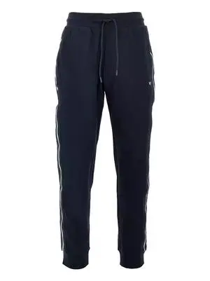 EA7 Logo-patch Side-stripe Track Pants - Blue