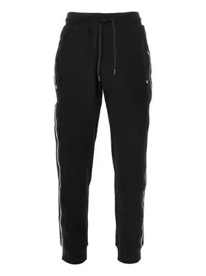 EA7 Logo-print Side-stripe Track Pants - Black