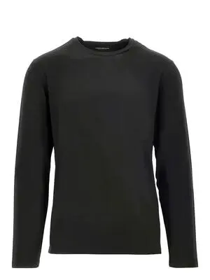 EA7 Logo-embroidered Long-sleeve T-shirt - Black