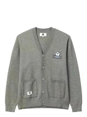 CHOCOOLATE Logo Patch V-neck Cardigan - Grey