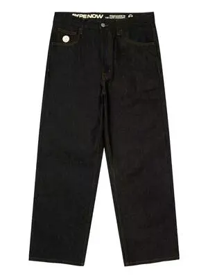 AAPE BY *A BATHING APE Logo-patch Straight-leg Jeans - Blue