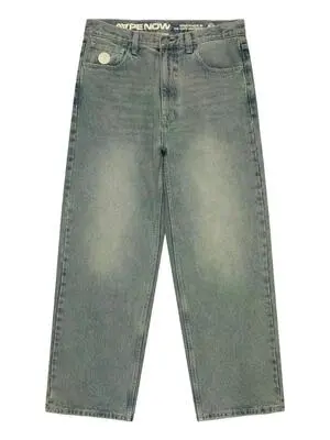 AAPE BY *A BATHING APE Logo Embroidered Straight-leg Jeans - Blue