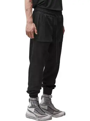 THOM KROM Waffle-knit Drawstring Trousers - Black