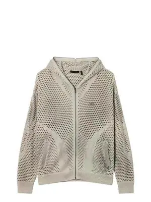 FIVE CM FIVE CM Open-Knit Zip-Up Hoodie