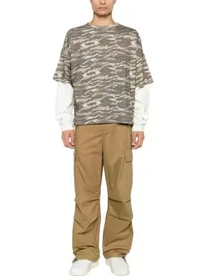 Rhude Camouflage-print Layered-sleeve T-shirt Green