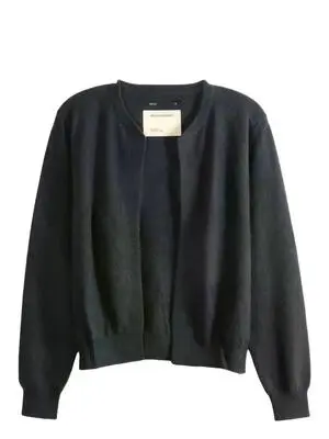 Frenckenberger Fine-knit Open-front Cardigan - Grey