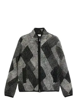 Moncler Argyle Check Zip-up Jacket - Grey
