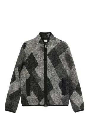 Moncler Argyle Check Zip-up Jacket - Grey