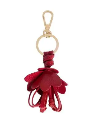 COCCINELLE Floral Shaped Leather Bag Charm - Red