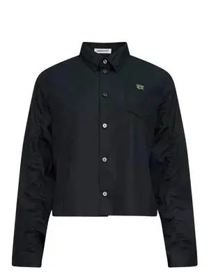 Undercover Ruched Detail Cotton Shirt - Black