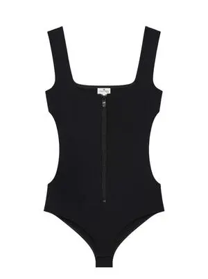 COURREGES Cut-out Zip-up Bodysuit - Black