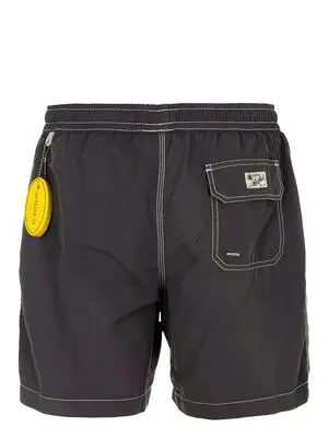 Hartford Drawstring Swim Shorts With Contrast Stitching - Grey
