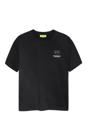 NEW AMSTERDAM SURF ASSOCIATION Embroidered Logo Crewneck T-shirt - Black