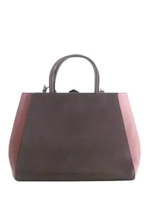 Fendi 2jours Leather Medium Tote Bag - Brown