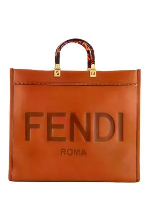 Fendi Sunshine Shopper Large Tote Bag - Brown