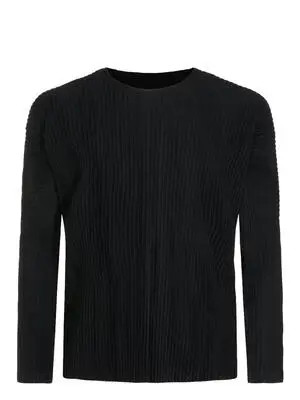 Issey Miyake Pleated Long-sleeve T-shirt - Black