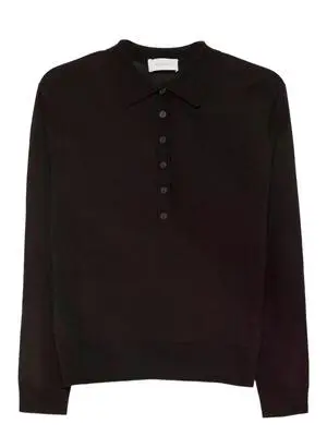 VICOLO Fine Knit Polo Sweater - Brown