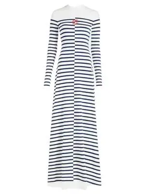 JEAN PAUL GAULTIER Jean Paul Gaultier Asymmetrical Neck Marinière Dress