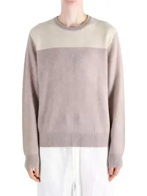 Frenckenberger Colour-block Crew Neck Sweater - Pink