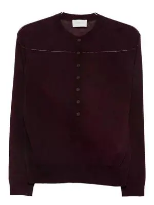 VICOLO Fine Knit Crew Neck Sweater - Red